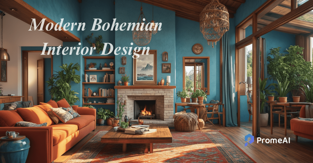 AI-Crafted Boho: Modern Bohemian Interior Design Reimagined