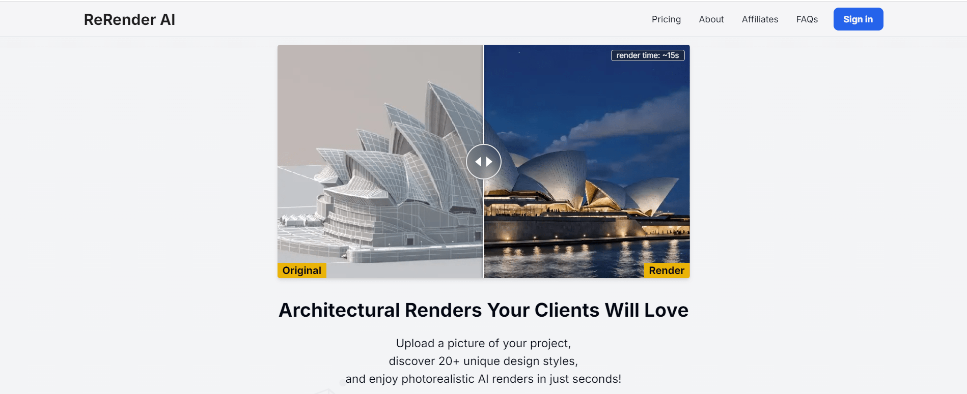 ReRender AI: Instant Photorealistic Architectural Renders