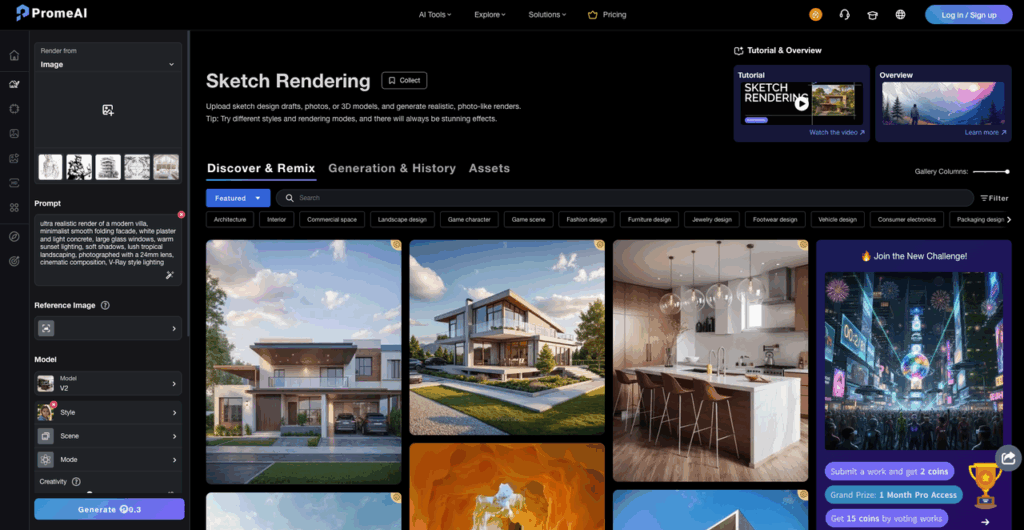 10 Architecture Render Styles in PromeAI (Prompts + Parameter)